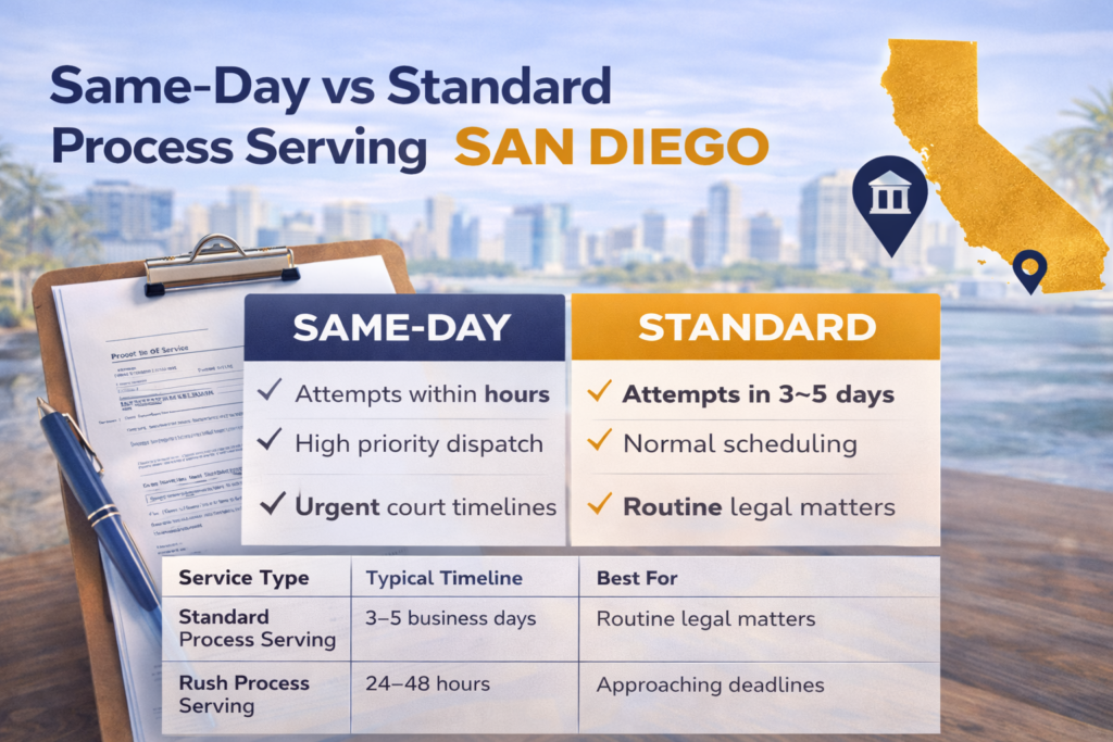 Same-Day vs Standard Process Serving in San Diego